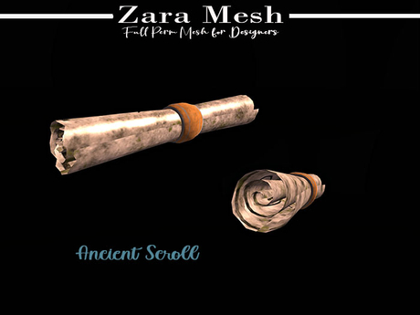Second Life Marketplace - Zara Mesh - Ancient Scroll - FULL PERM MESH
